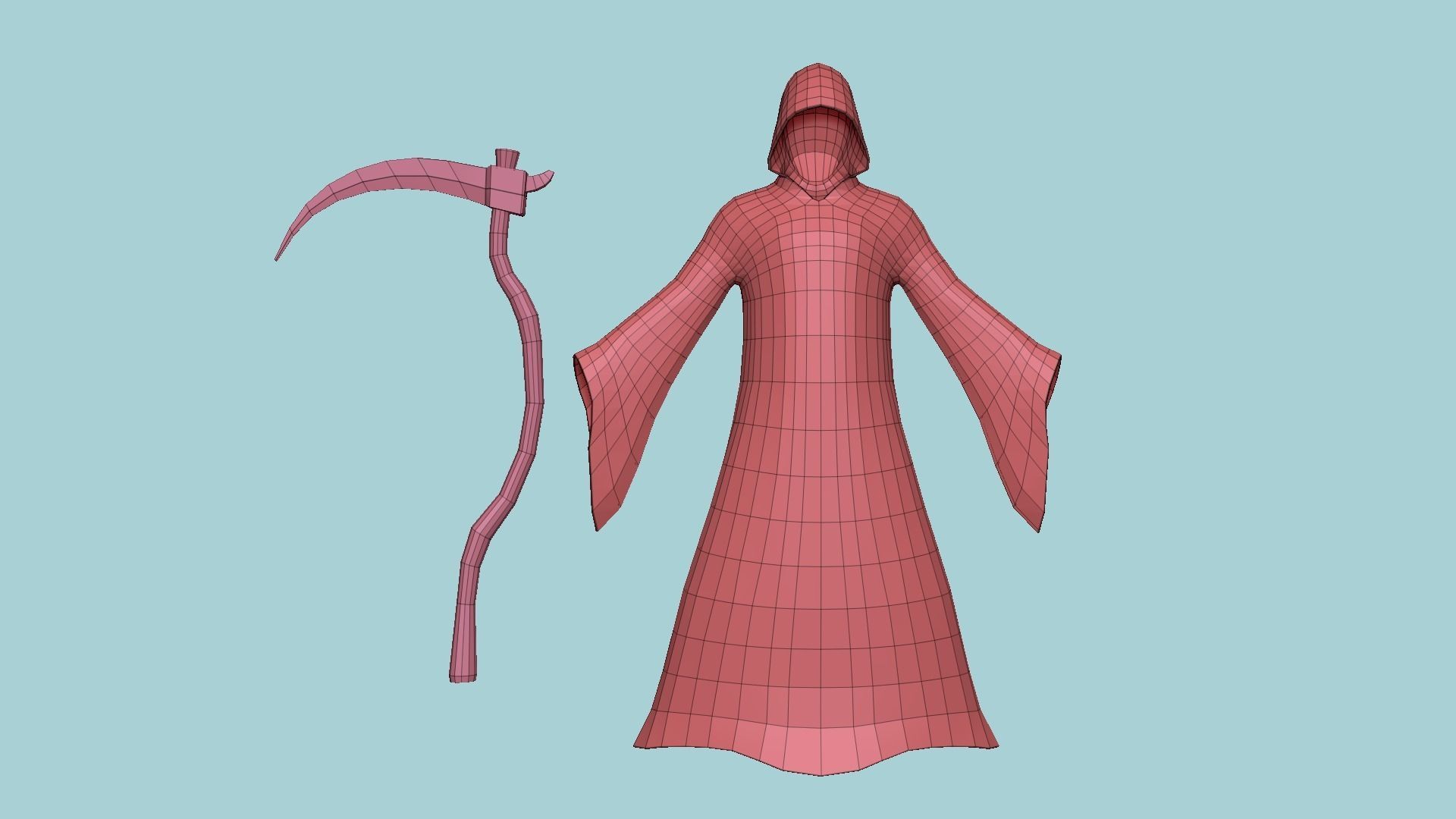 3D model Grim Reaper Costume A08 Torn Bloody - Character Design VR / AR ...
