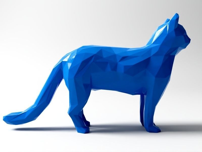 Polygon Cat 3D model 3D printable | CGTrader