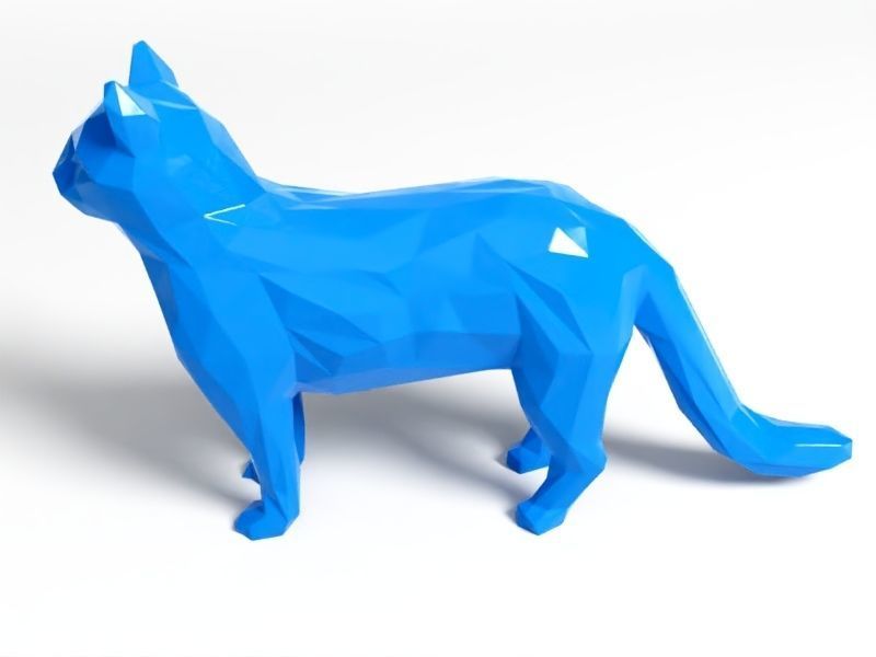 Polygon Cat 3D model 3D printable | CGTrader