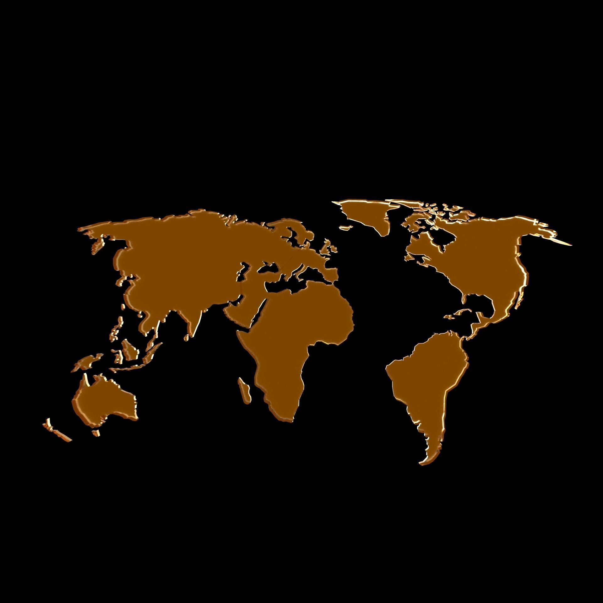 3D model of world map wall decoration with light 3D model | CGTrader