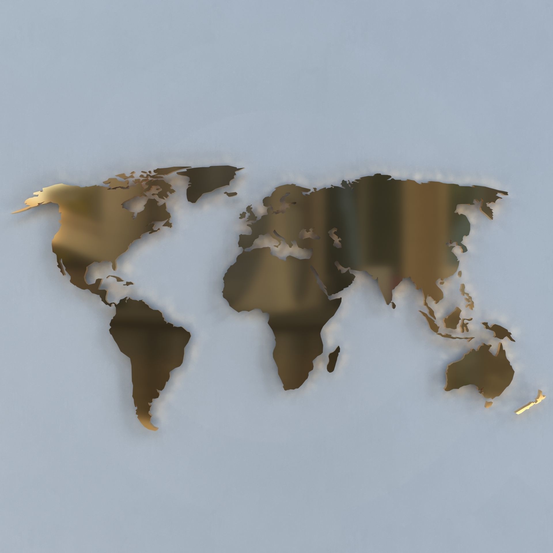 3D model of world map wall decoration with light 3D model | CGTrader