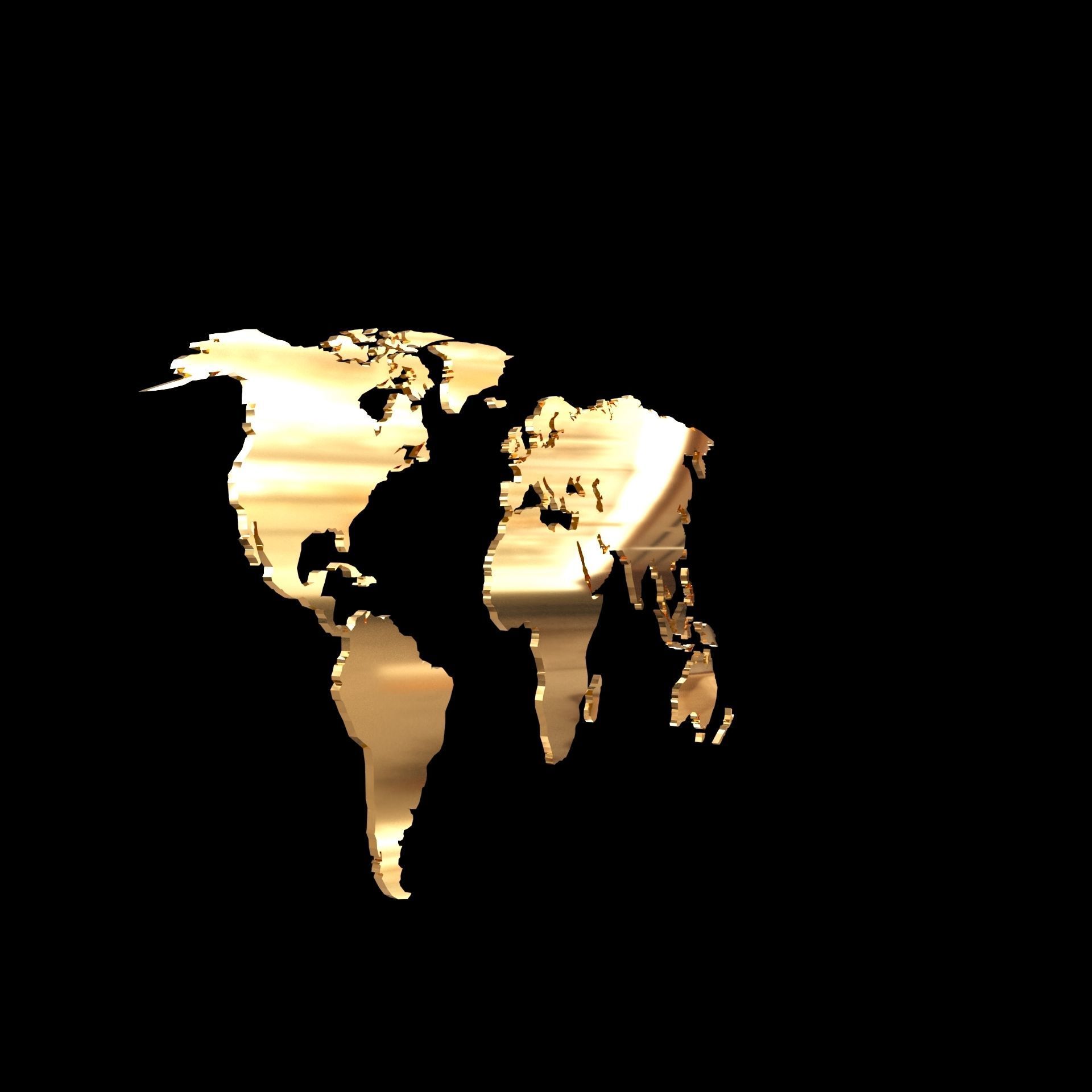 3D model of world map wall decoration with light 3D model | CGTrader