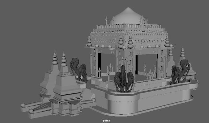 Indian temple 04 3D model | CGTrader