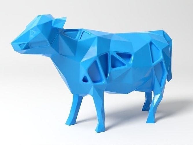 Polygon Cow 3D model 3D printable | CGTrader