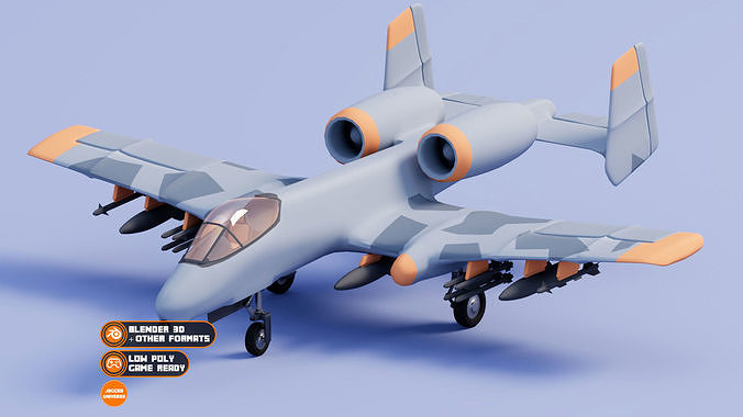 3D model A-10a thunderbolt VR / AR / low-poly | CGTrader