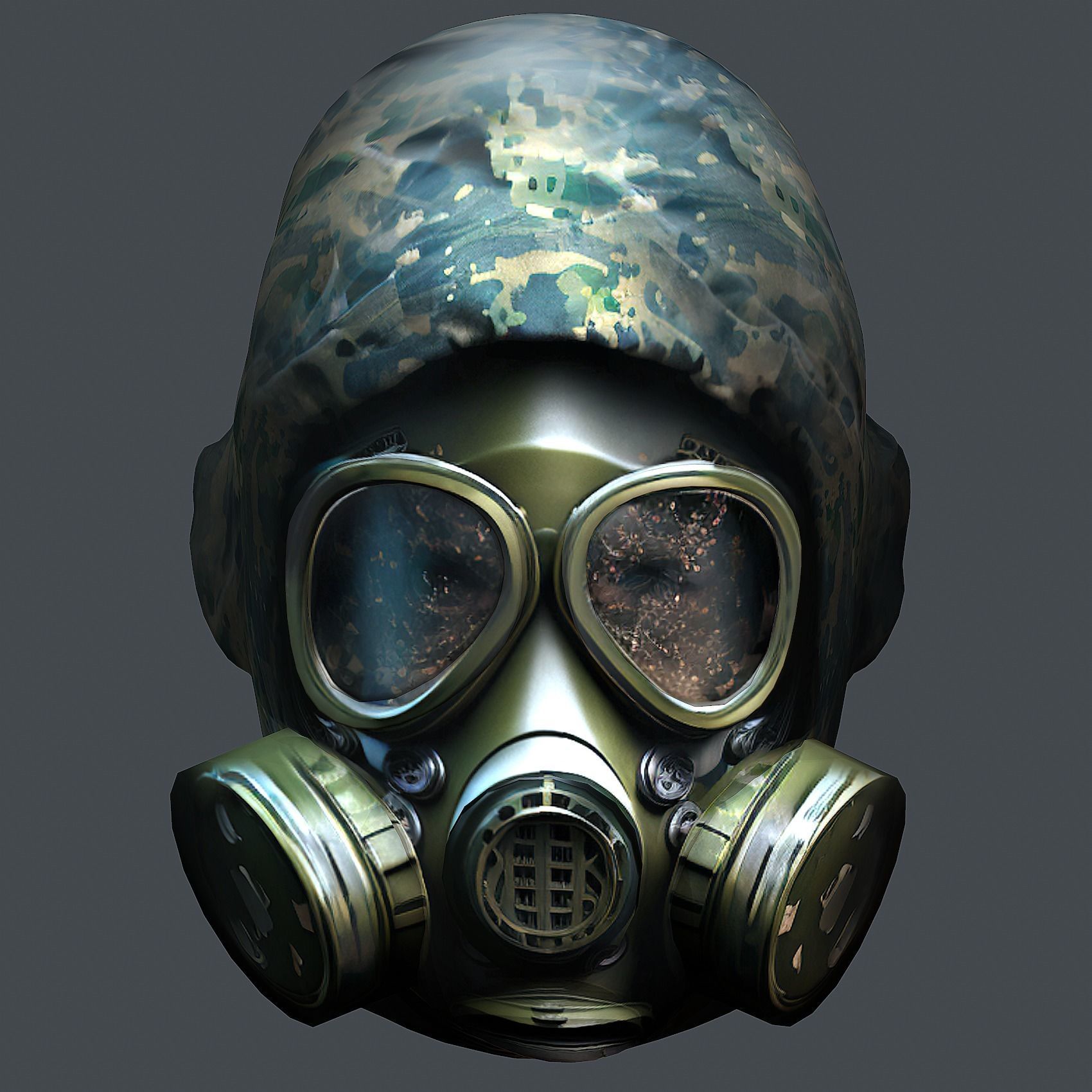 3D model Gas mask helmet 3d model military combat Low-poly VR / AR ...