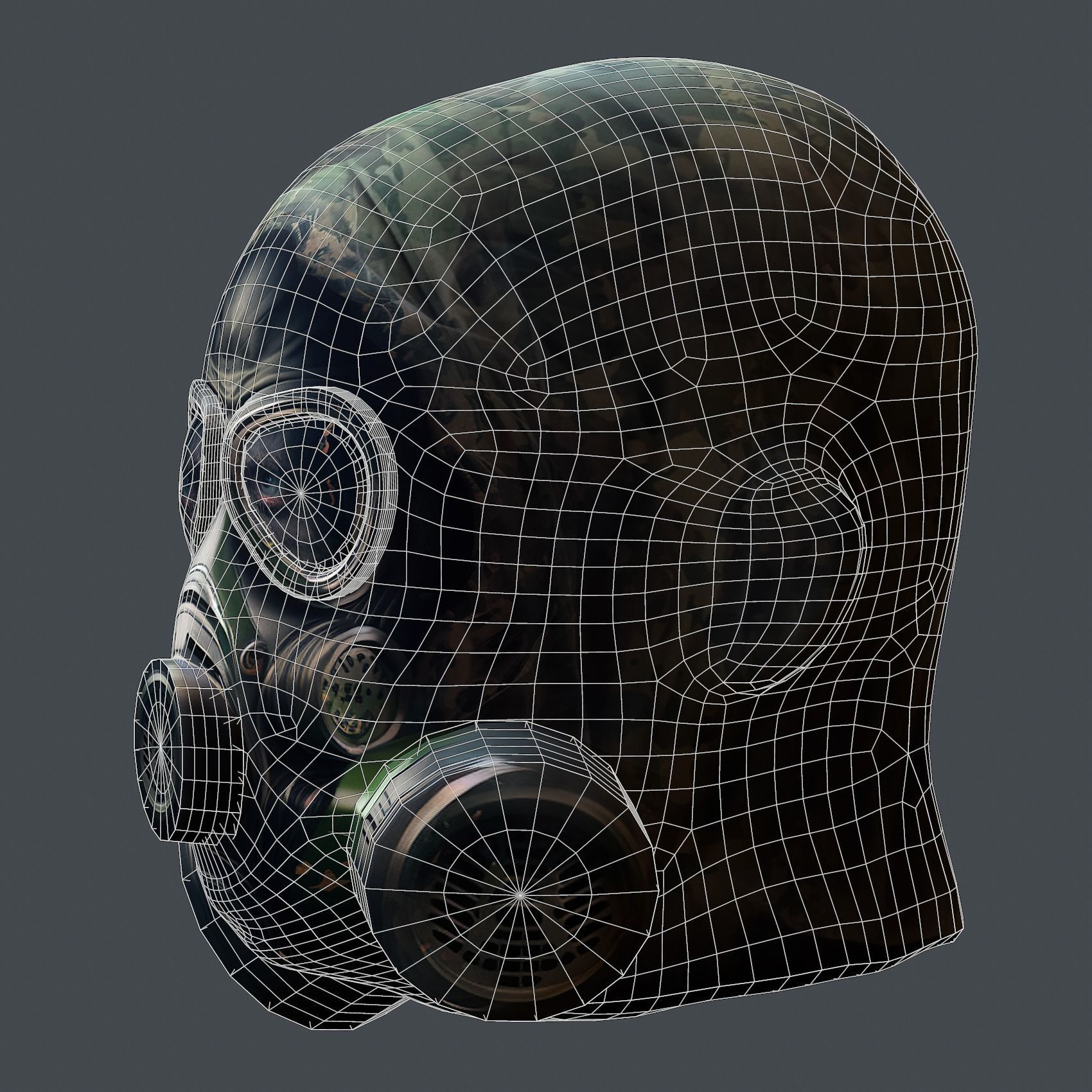 3D model Gas mask helmet 3d model military combat Low-poly VR / AR ...