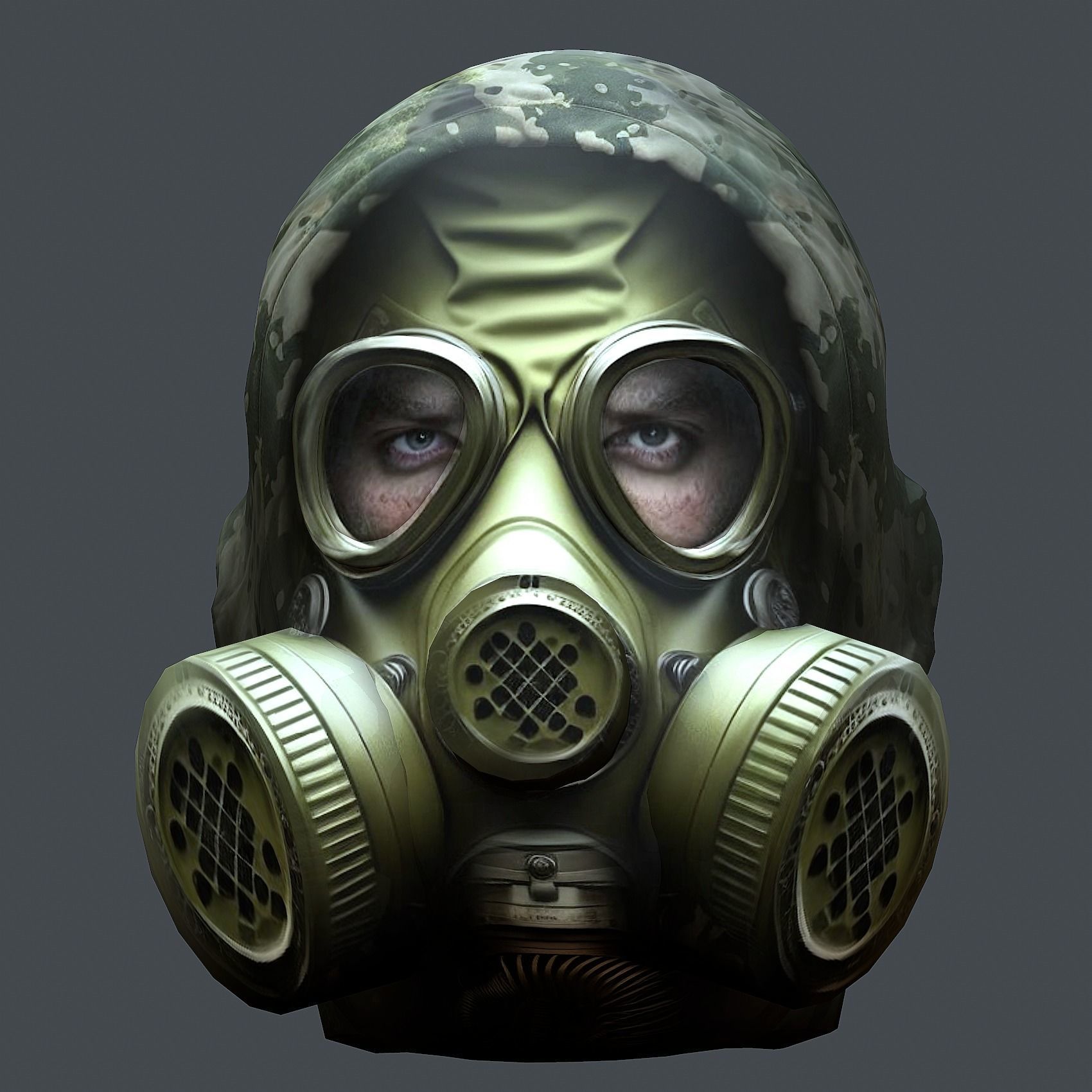 3D model Gas mask helmet 3d model military combat Low-poly VR / AR ...
