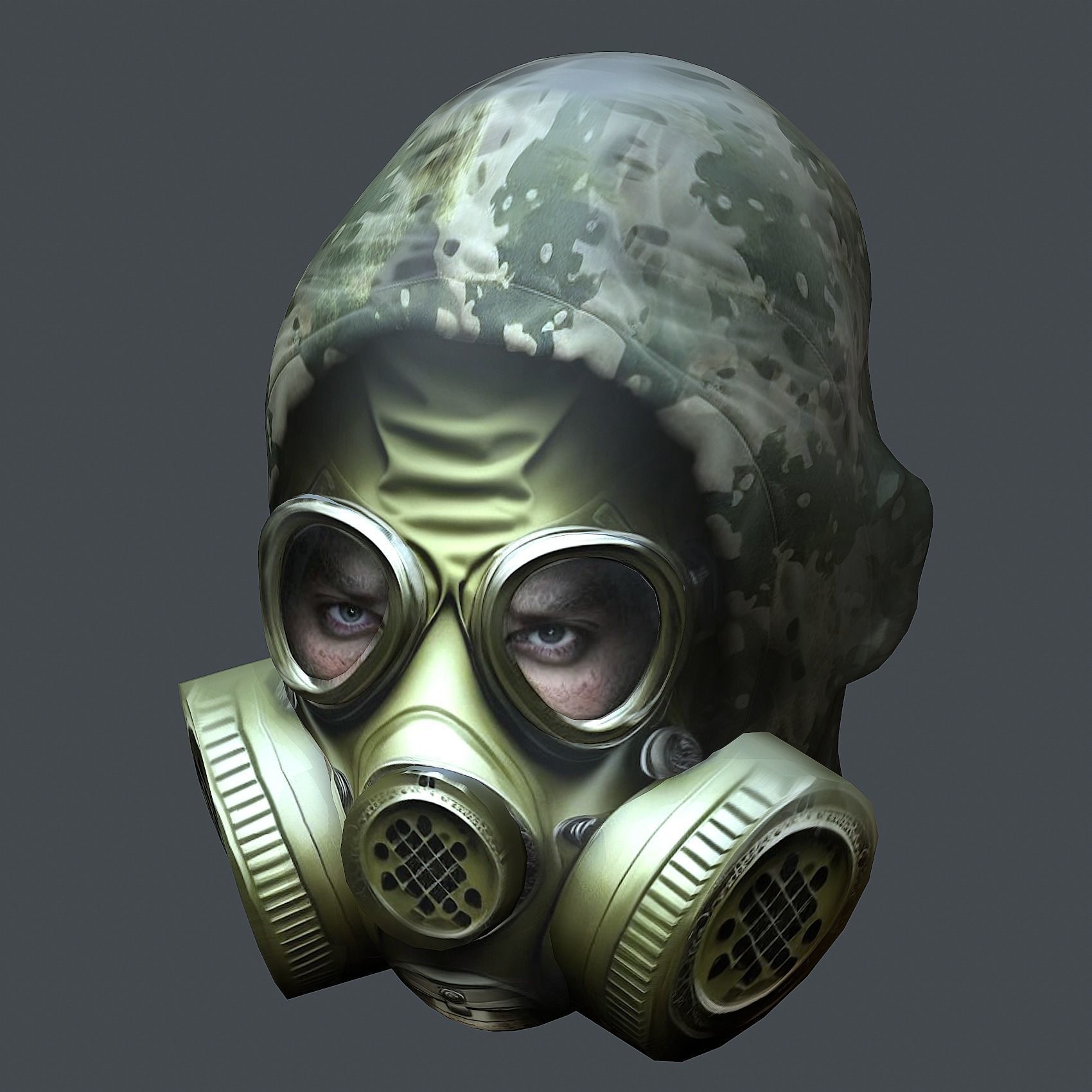 3D model Gas mask helmet 3d model military combat Low-poly VR / AR ...