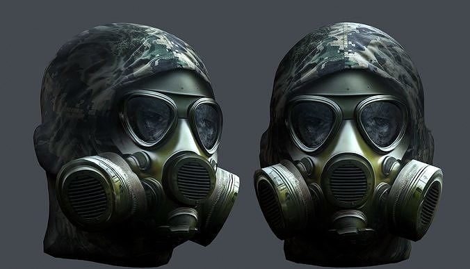 3D model Gas mask helmet 3d model military combat Low-poly VR / AR ...