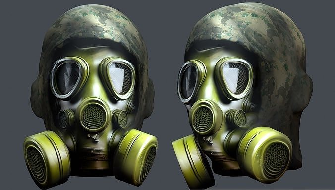3D model Gas mask helmet 3d model military combat Low-poly VR / AR ...