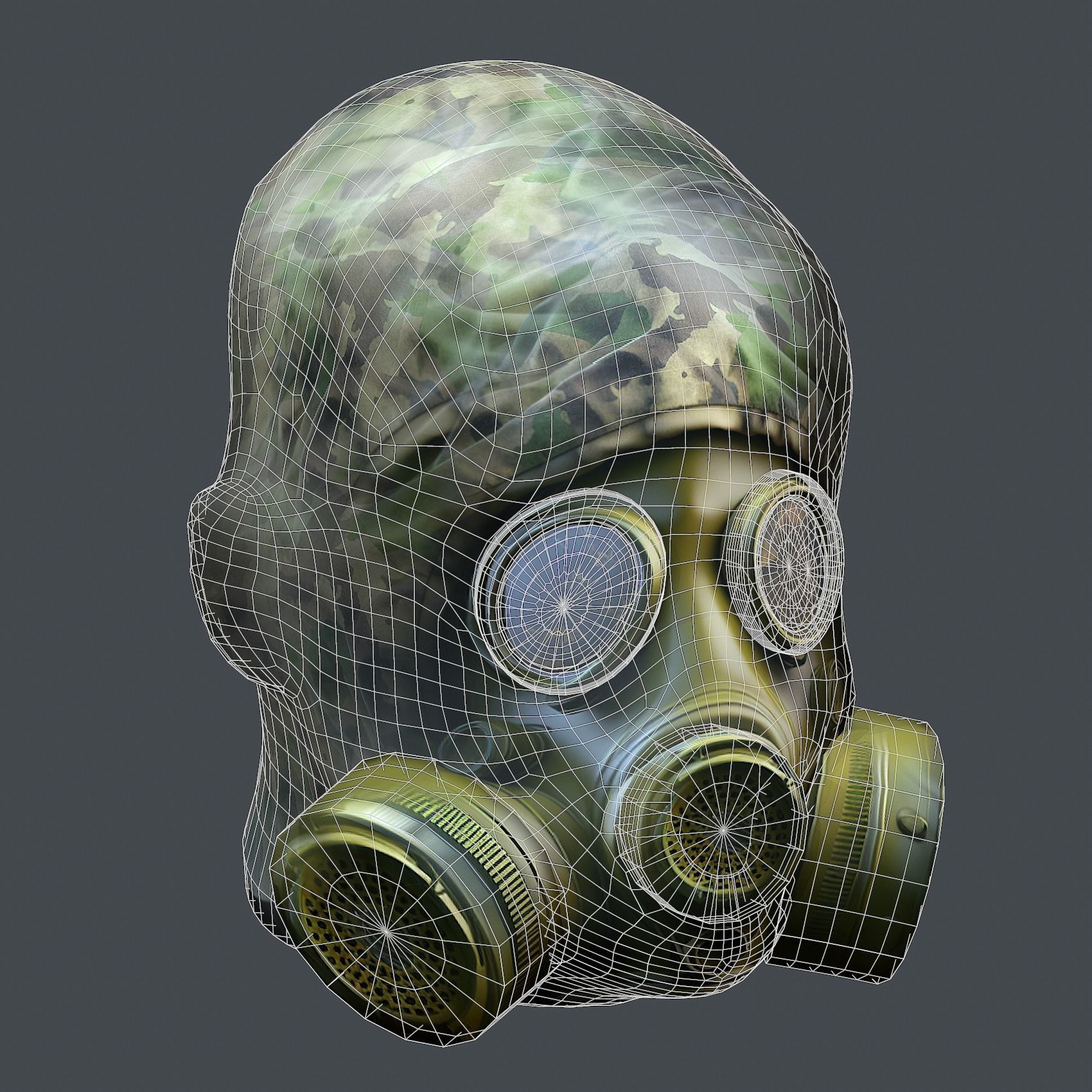 3D model Gas mask helmet 3d model military combat Low-poly VR / AR ...