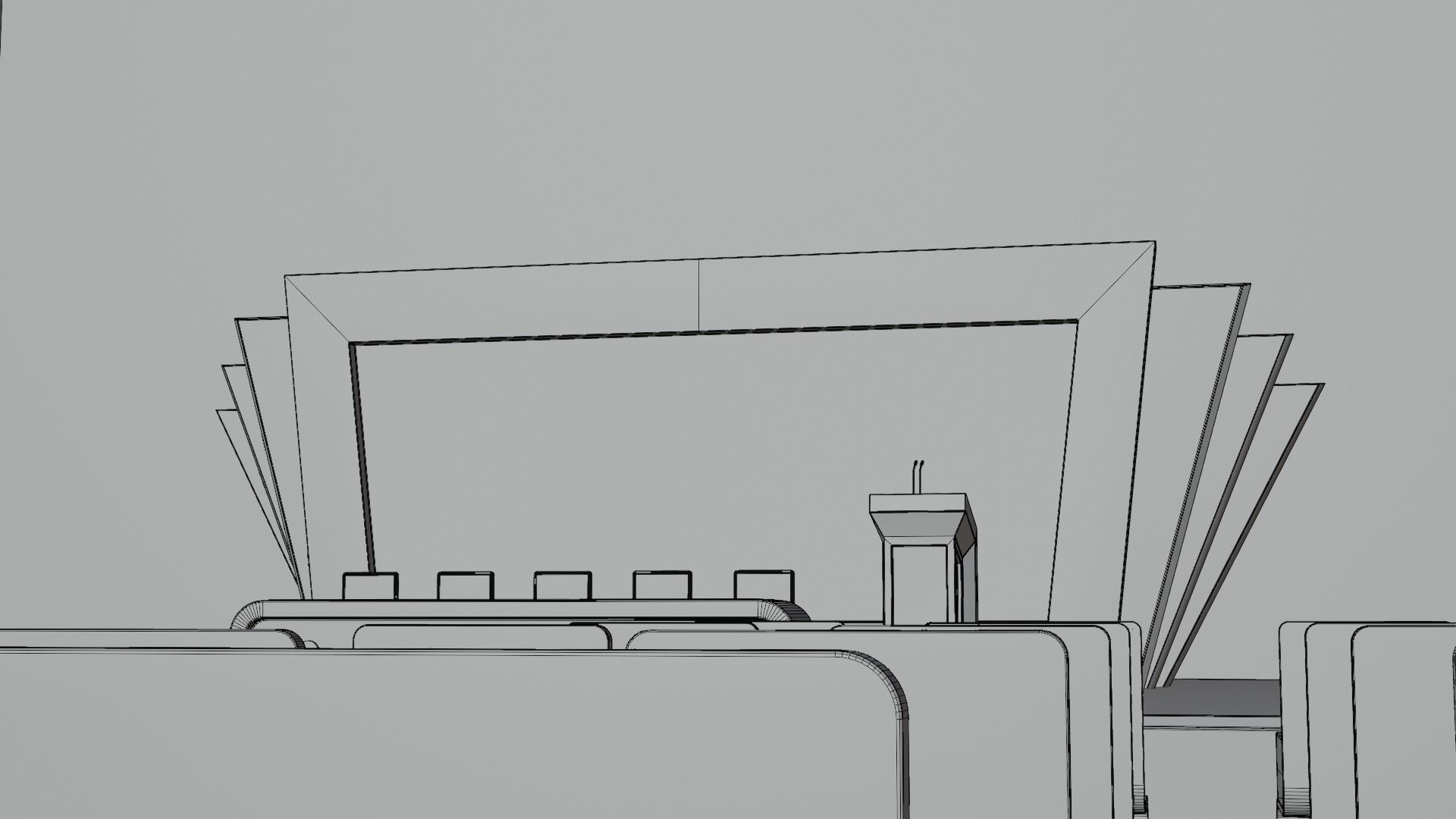 3D model Conference Room or Event stage design with big display VR / AR ...