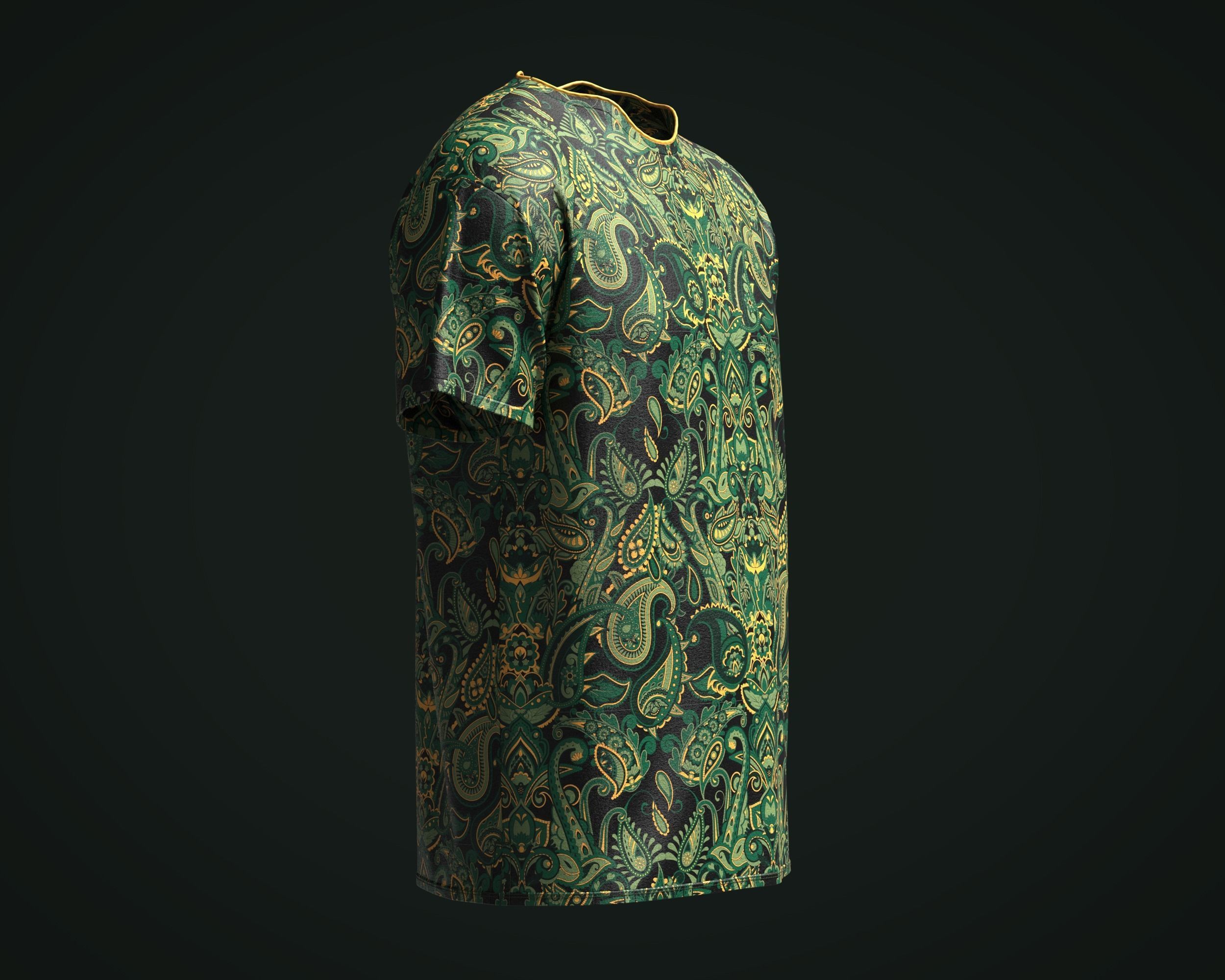 T Shirt-Paisley 3D model | CGTrader