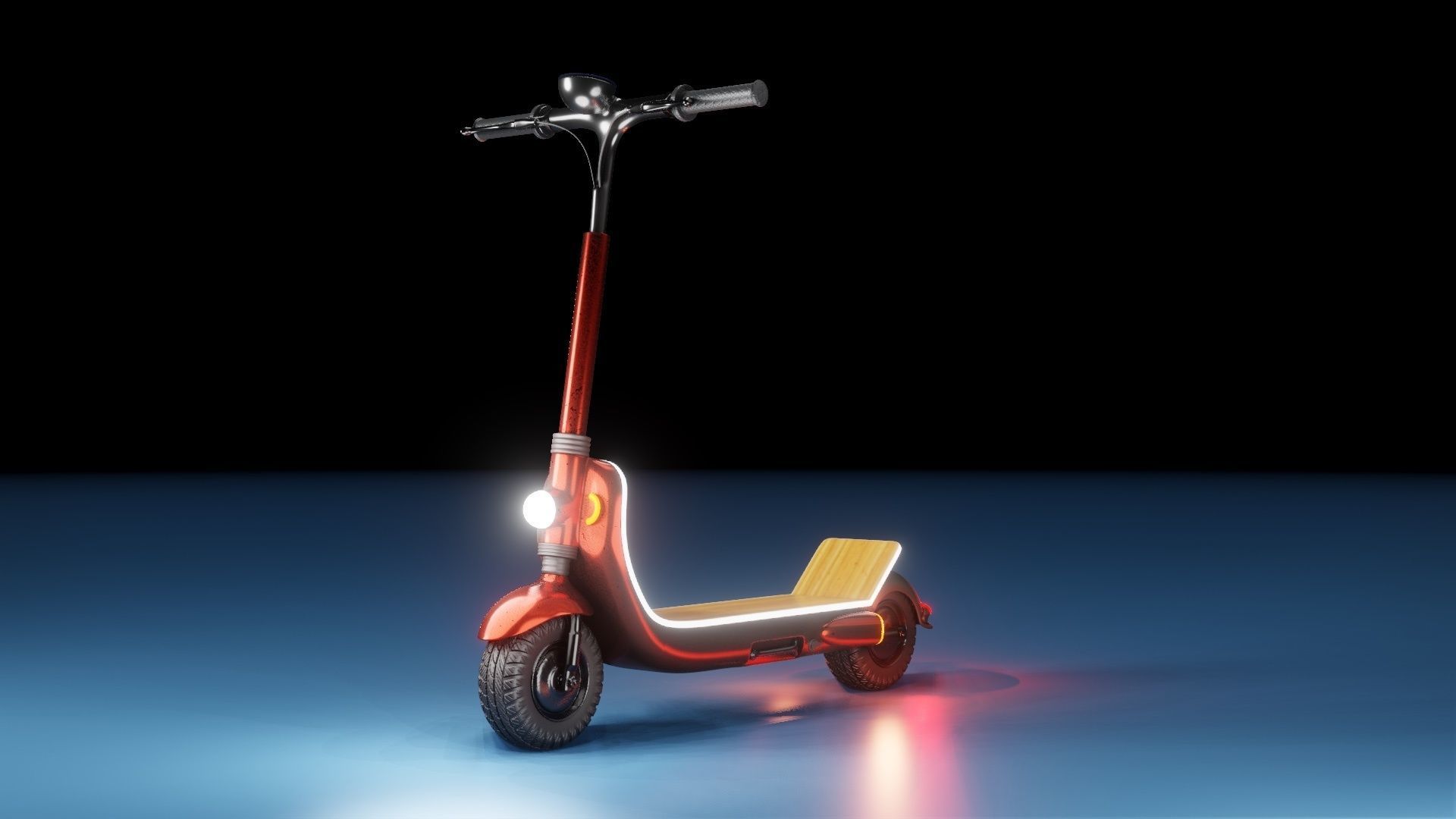 Red retro modern electric scooter 3D model | CGTrader