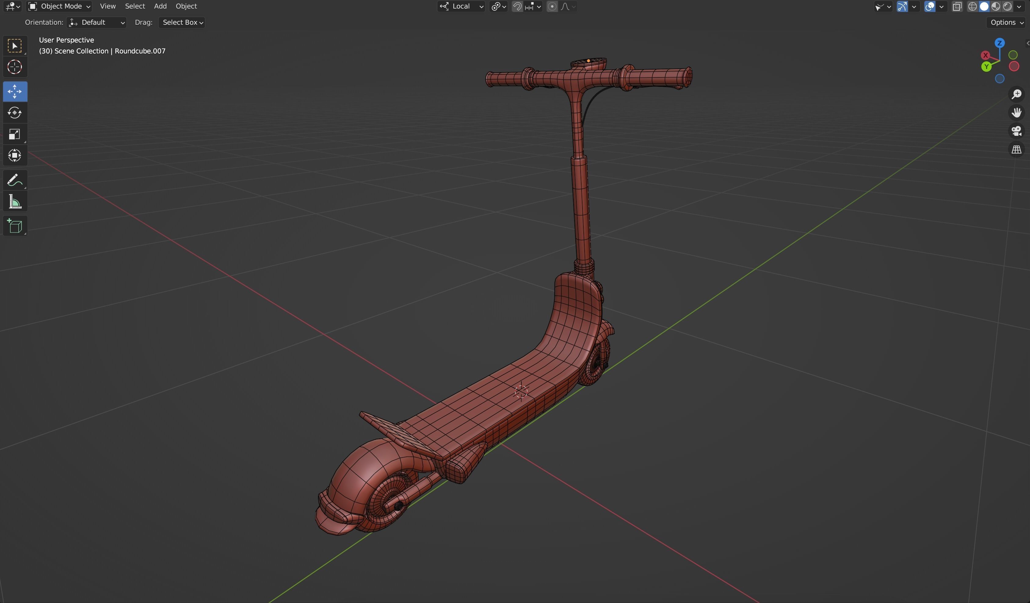 Red retro modern electric scooter 3D model | CGTrader