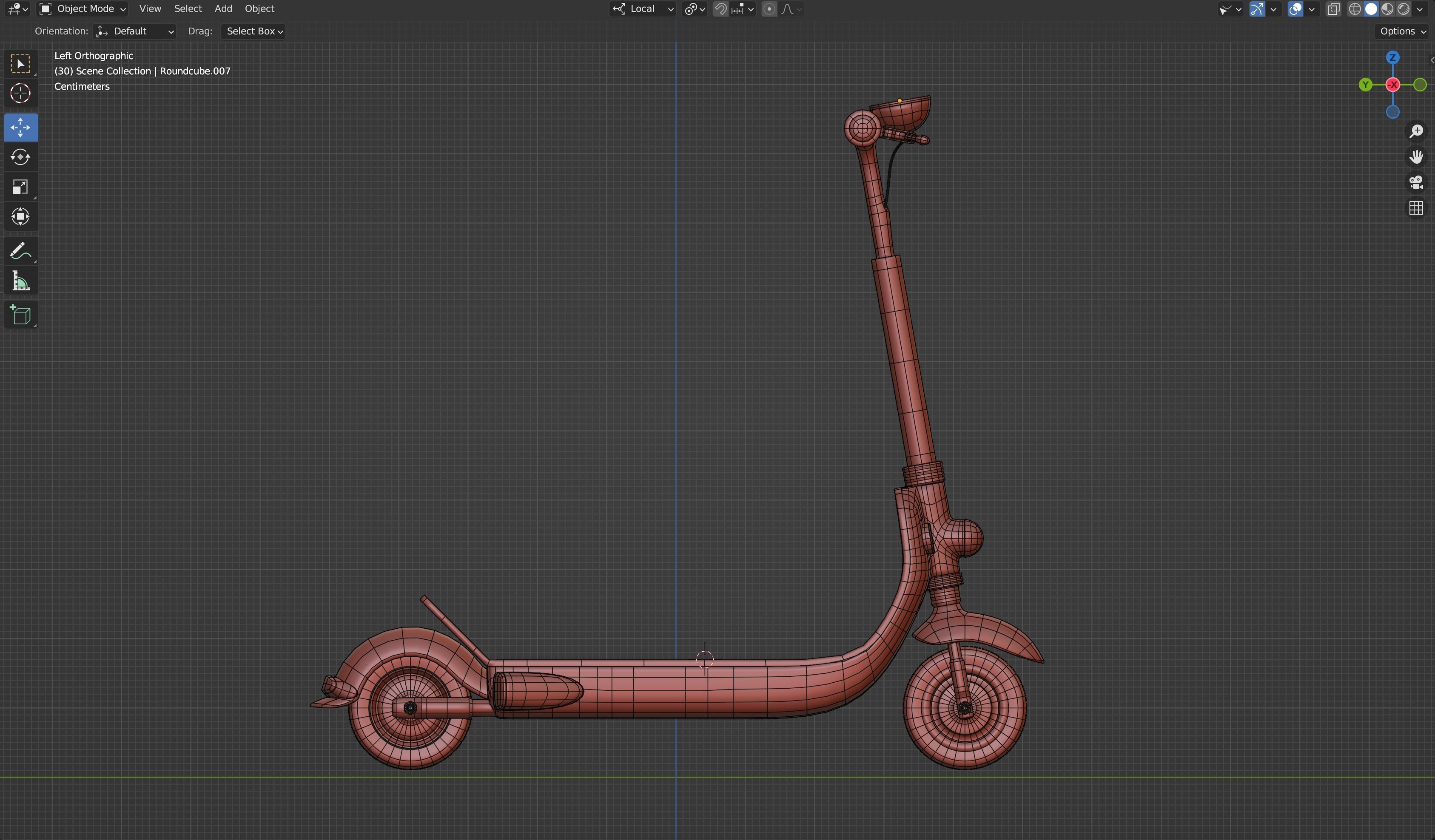Red retro modern electric scooter 3D model | CGTrader