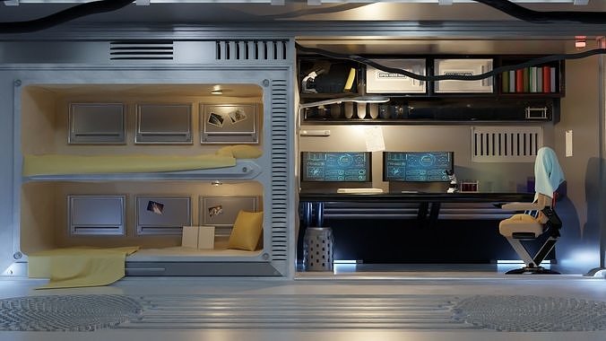 Spaceship room 3D model | CGTrader