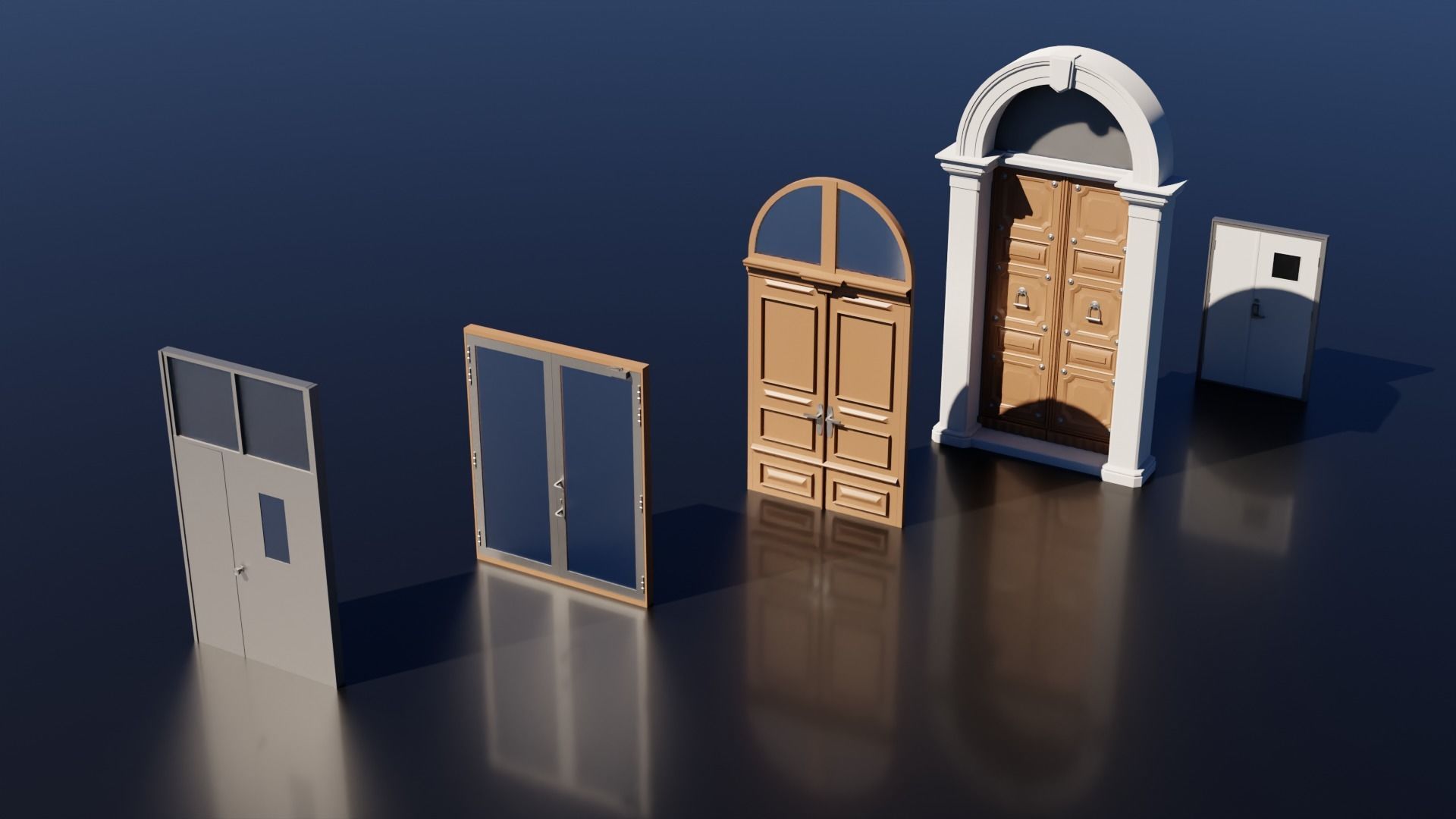 3D model 15 Exterior Doors Base Mesh Models VR / AR / low-poly | CGTrader