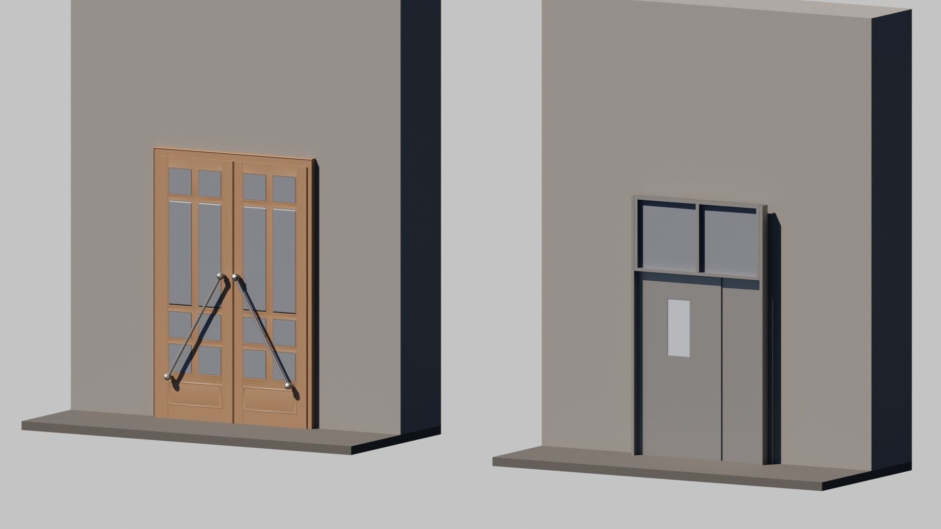 3D model 15 Exterior Doors Base Mesh Models VR / AR / low-poly | CGTrader