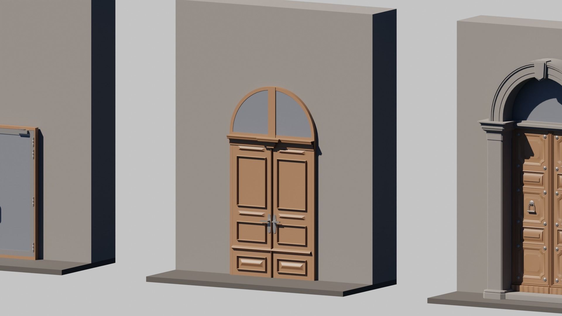 3D model 15 Exterior Doors Base Mesh Models VR / AR / low-poly | CGTrader