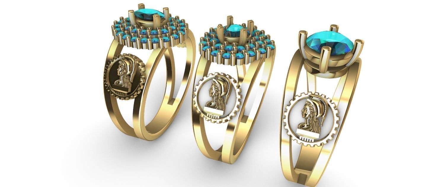Graduate Class Ring - Civil Engineering - Engenharia Civil 3D model 3D ...