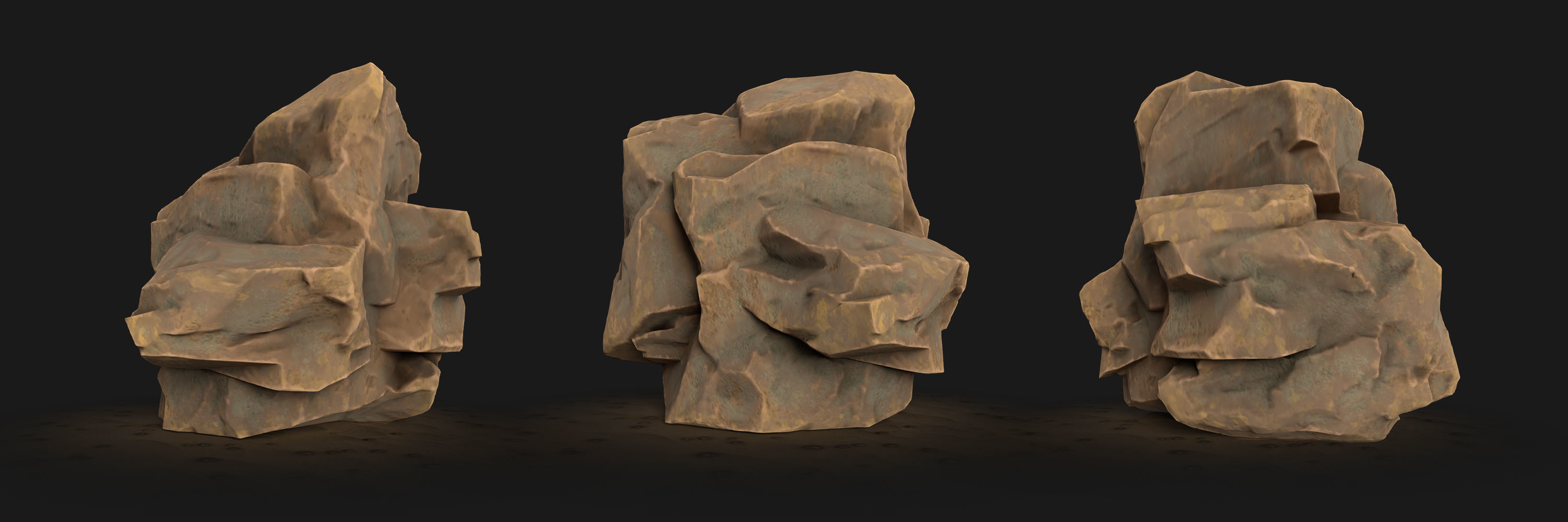 3D model Game ready cliff rock asset VR / AR / low-poly | CGTrader