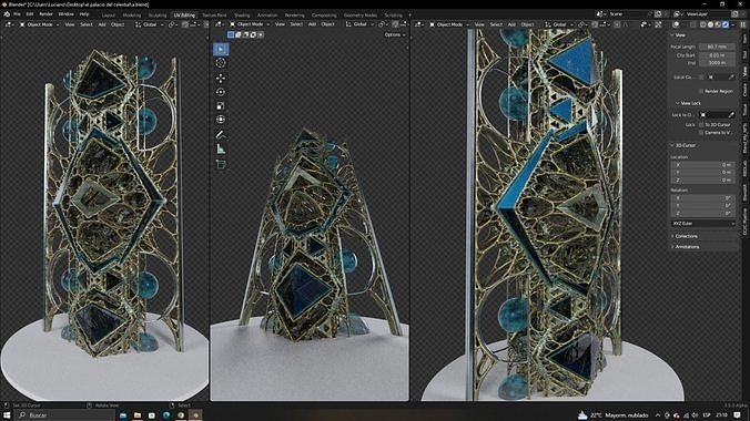 3D model fractal column game ready VR / AR / low-poly | CGTrader