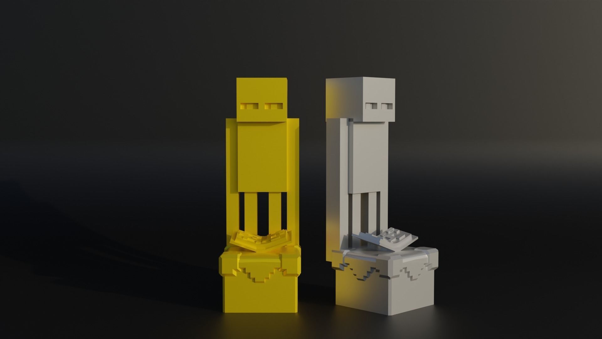 Minecraft Figure Chess Set - 6 Different Minecraft Character 3D model ...