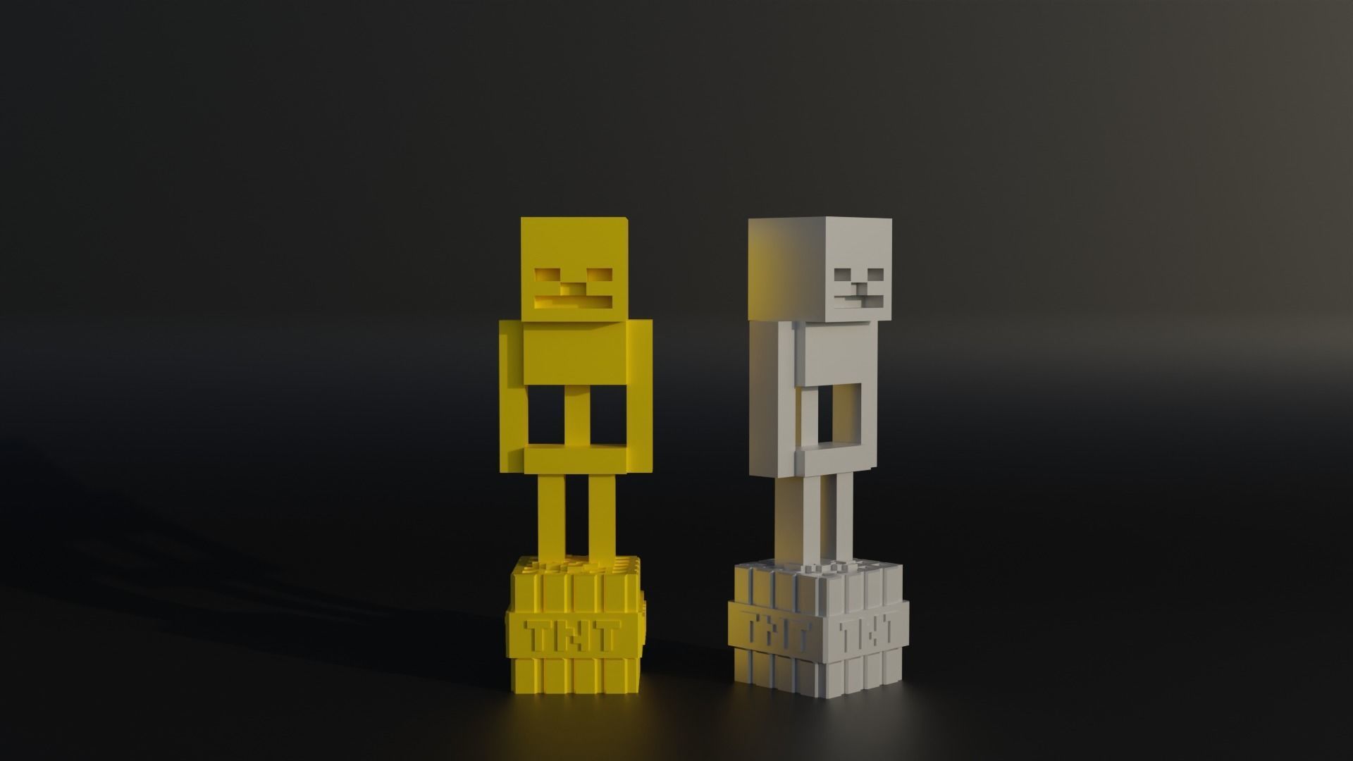 Minecraft Figure Chess Set - 6 Different Minecraft Character 3D model ...