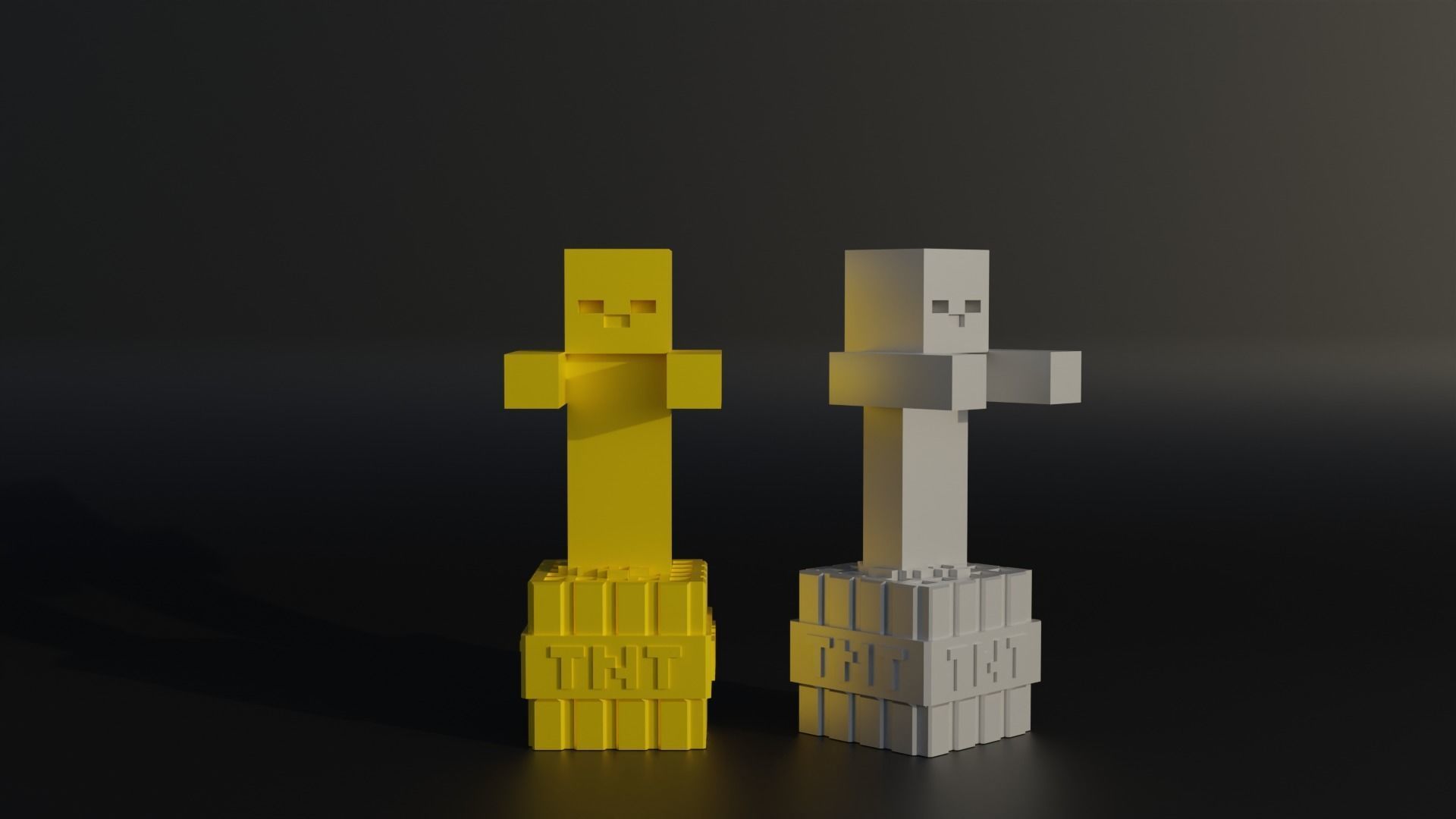 Minecraft Figure Chess Set - 6 Different Minecraft Character 3D model ...