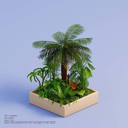 3D model Tropical Plants Low Poly VR / AR / low-poly | CGTrader