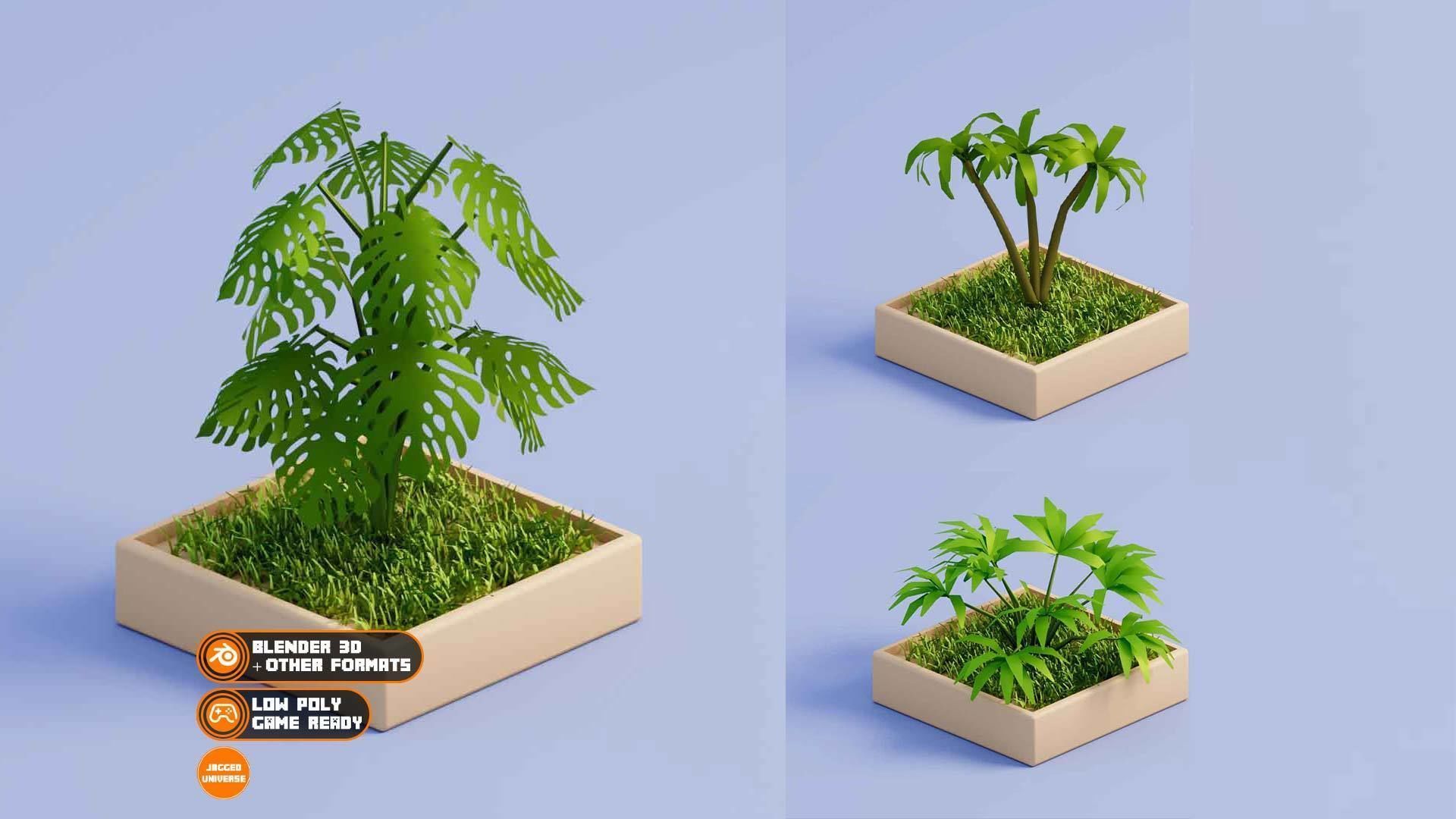 3D model Tropical Plants Low Poly VR / AR / low-poly | CGTrader