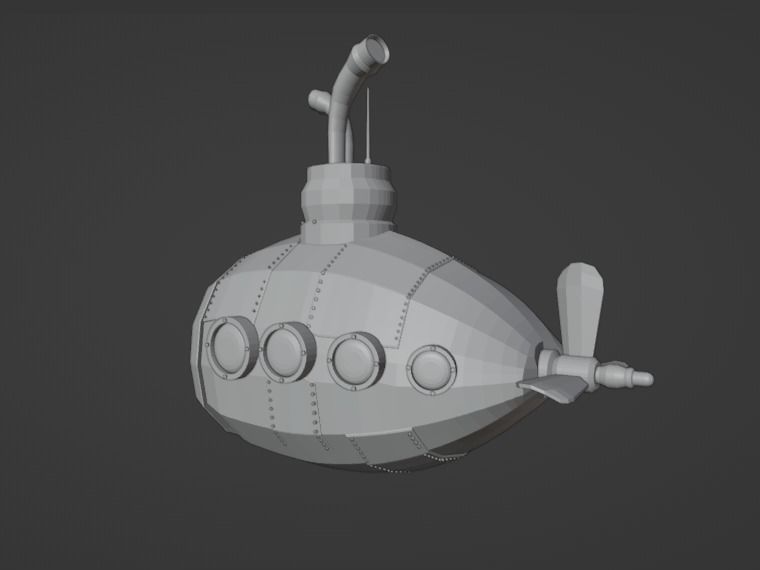 3D model Submarine 001 Low Poly VR / AR / low-poly | CGTrader