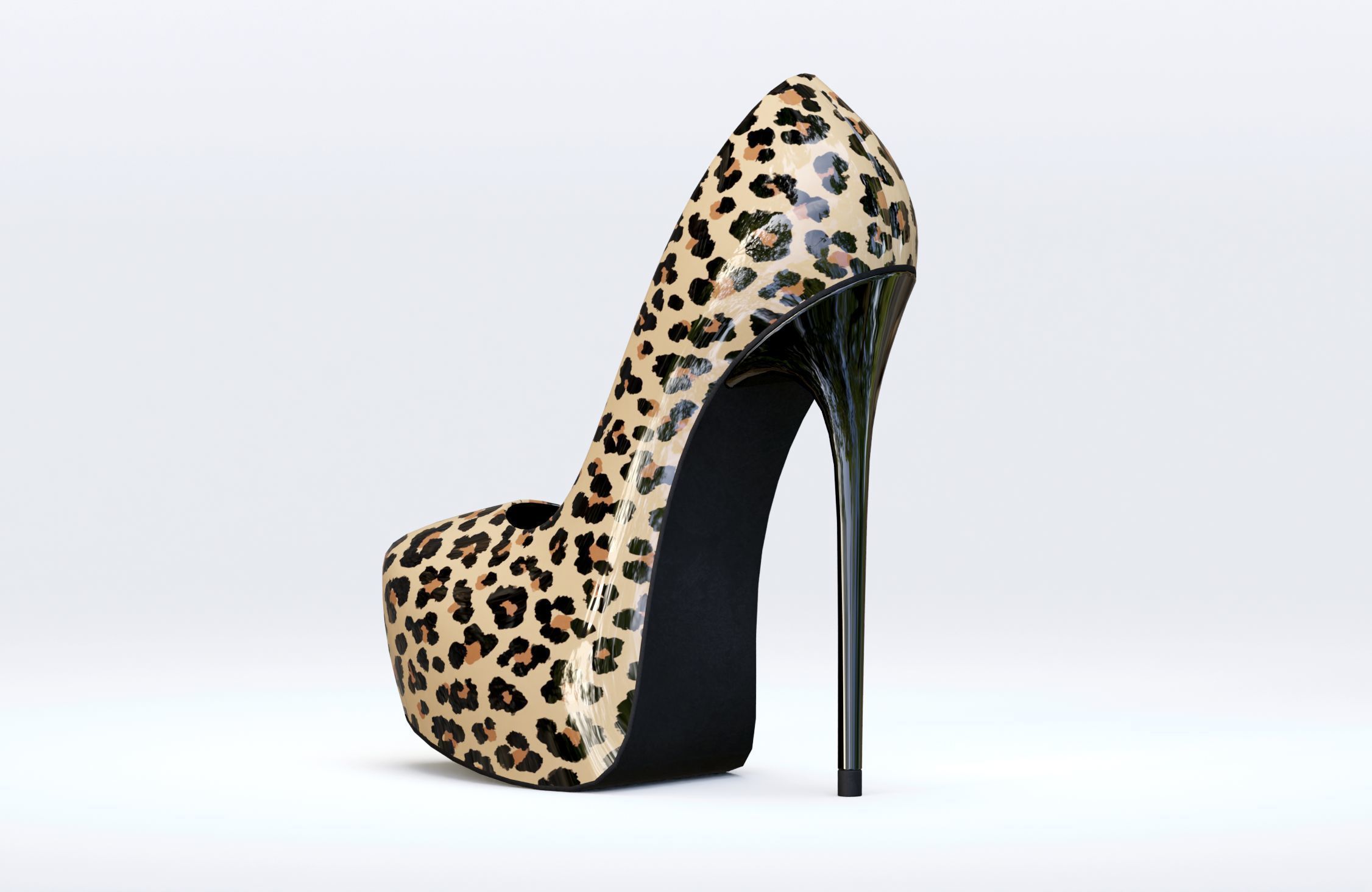 High Heels 04 Leopard 3D model | CGTrader