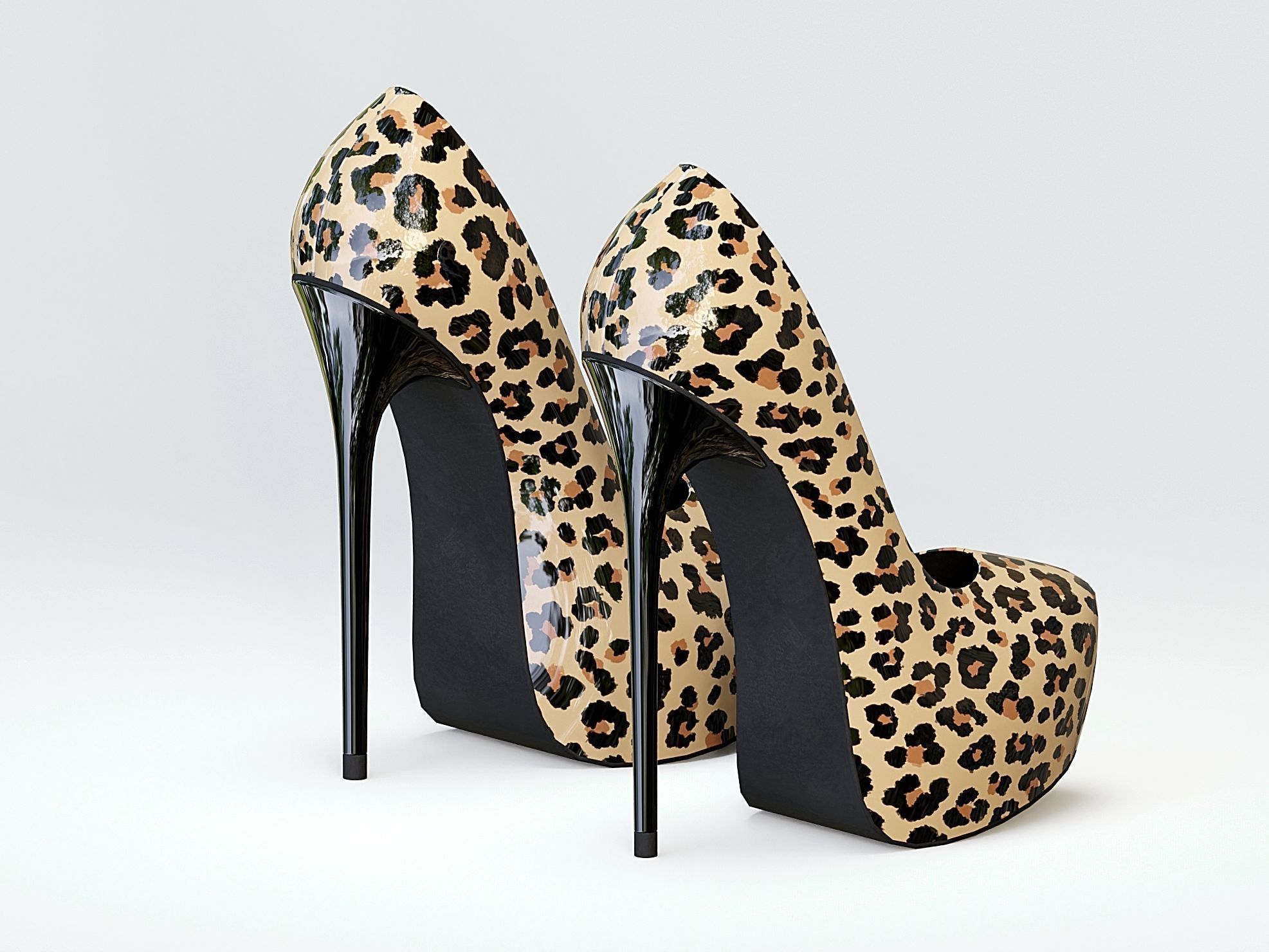 High Heels 04 Leopard 3D model | CGTrader