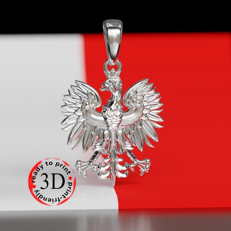 Polish eagle white emblem ready to print 3D 3D model 3D printable ...