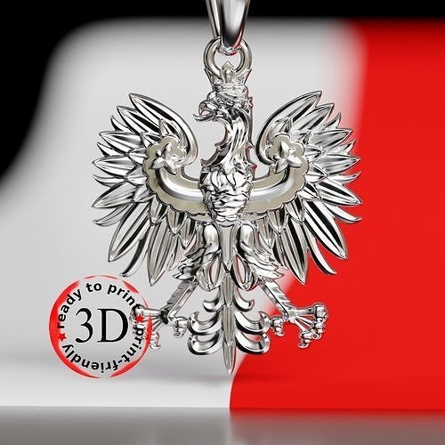 Polish eagle white emblem ready to print 3D 3D model 3D printable ...