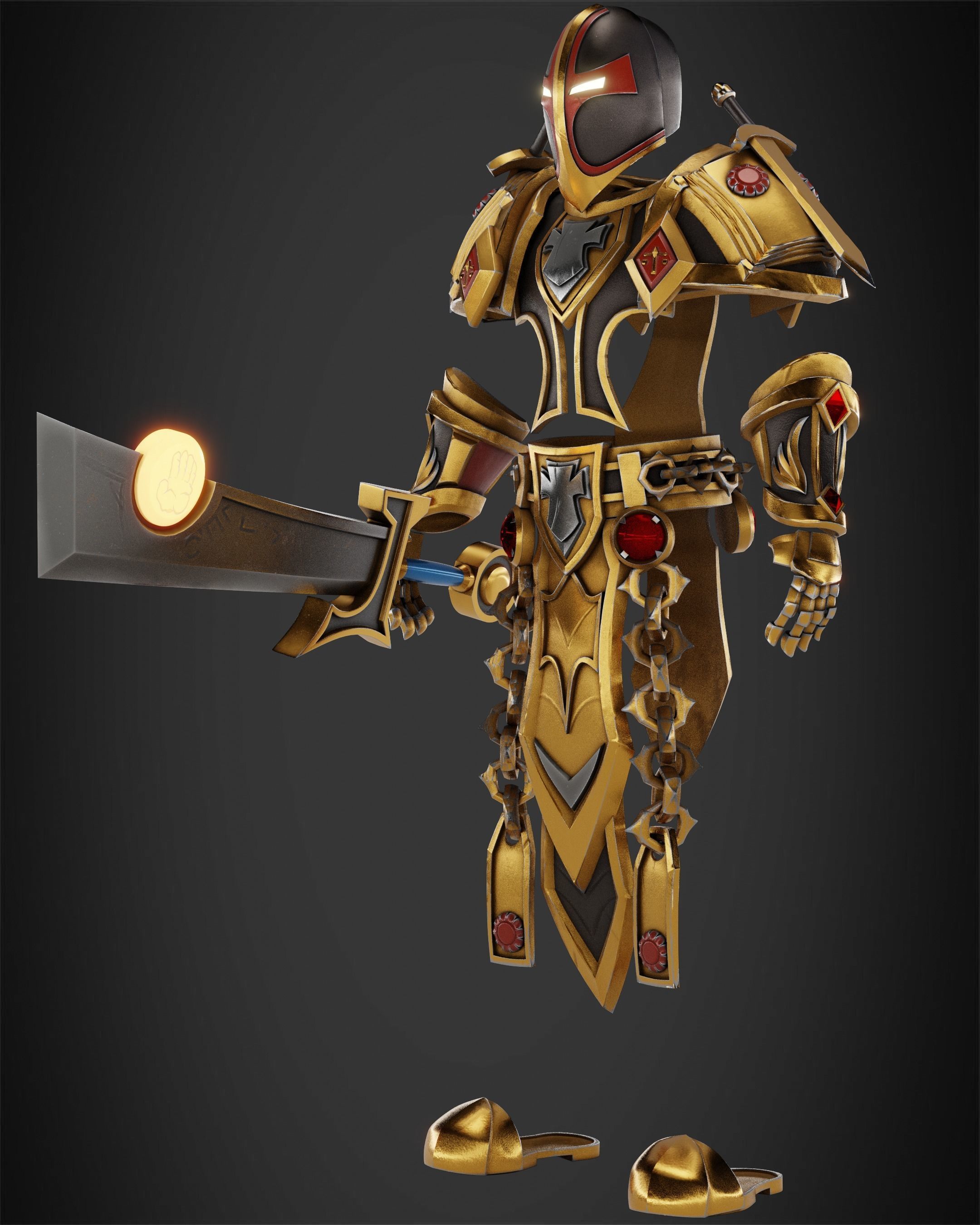 World of Warcraft Paladin Judgment Armor and Sword for Cosplay 3D Model ...