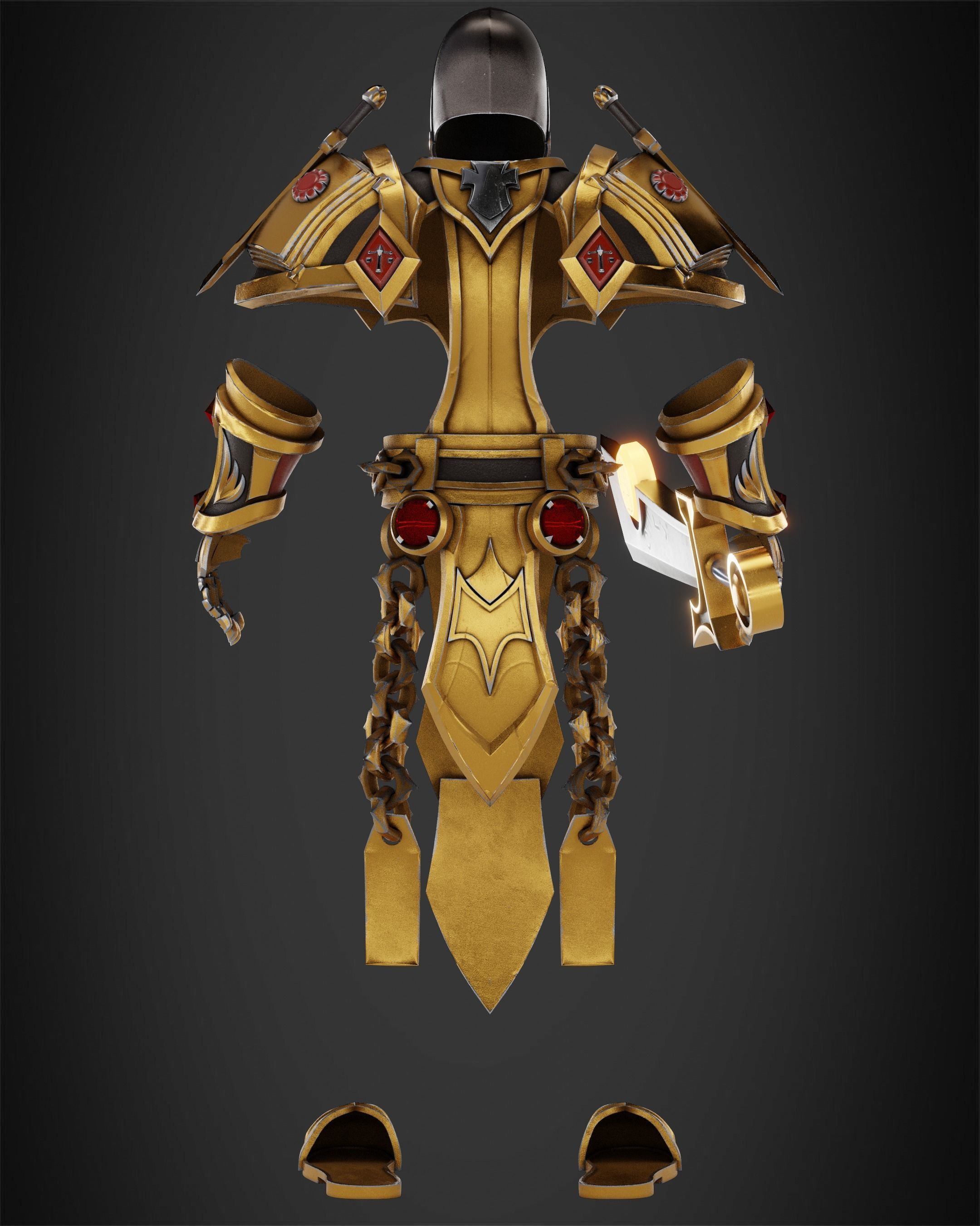 World of Warcraft Paladin Judgment Armor and Sword for Cosplay 3D Model ...