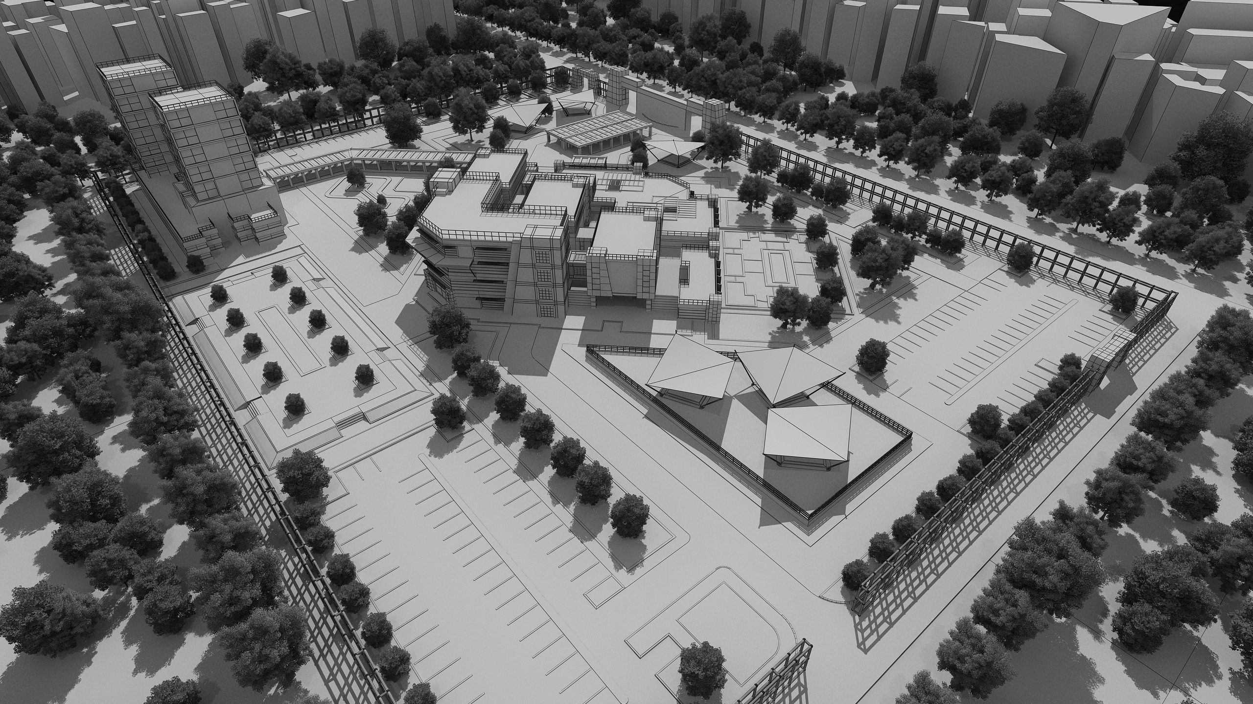 0145 - Research Center Architecture Project-2D Drawings-3D Files 3D ...