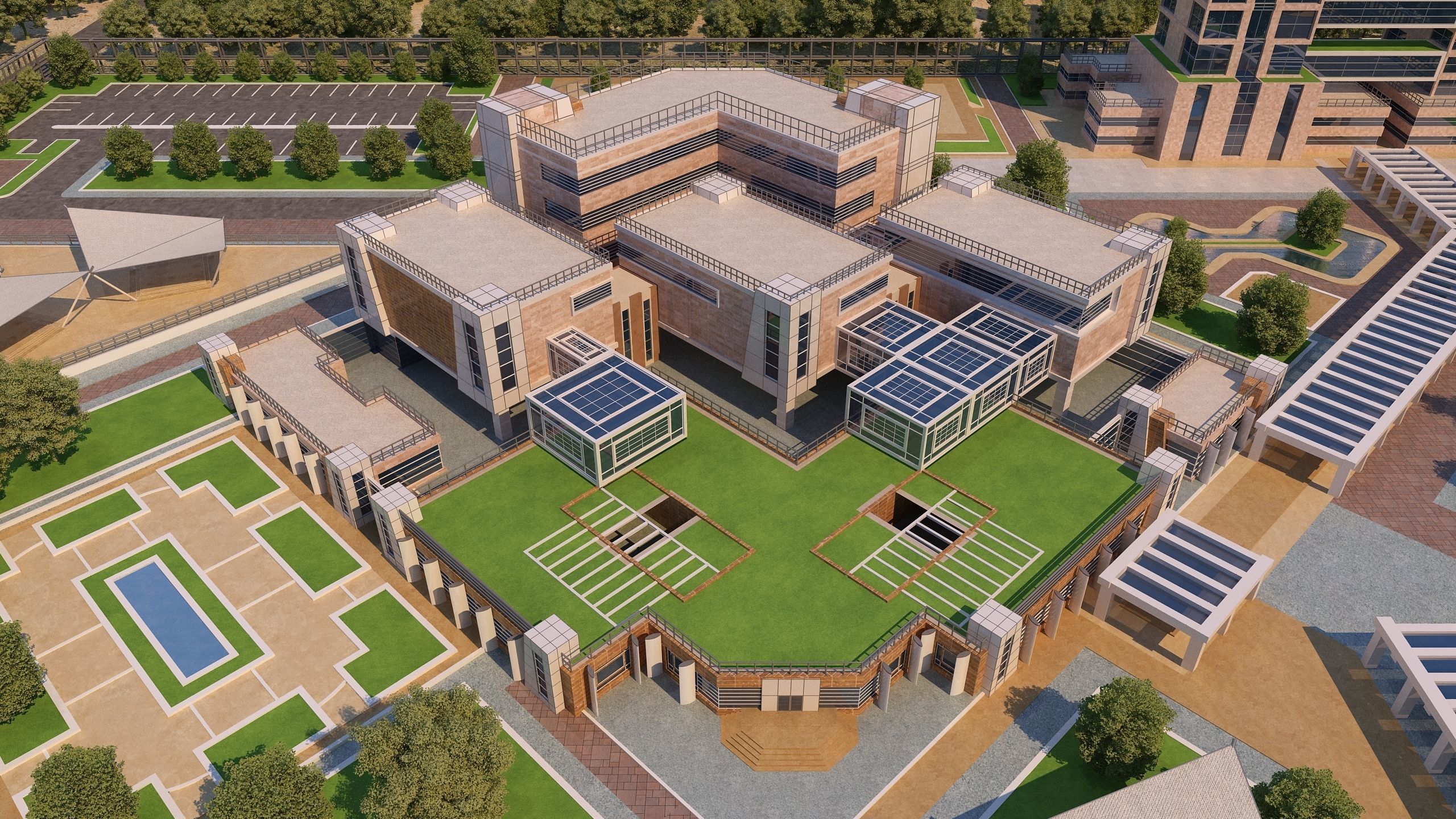 0145 - Research Center Architecture Project-2D Drawings-3D Files 3D ...