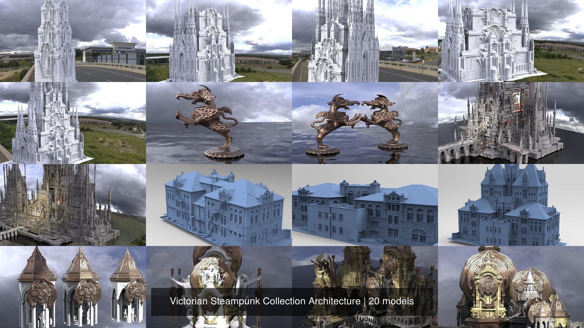 Victorian Steampunk Collection Architecture | CGTrader