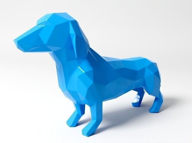 Polygon Dachshund Dog 3D model 3D printable | CGTrader