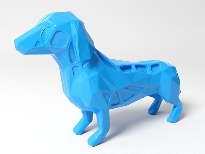 Polygon Dachshund Dog 3D model 3D printable | CGTrader