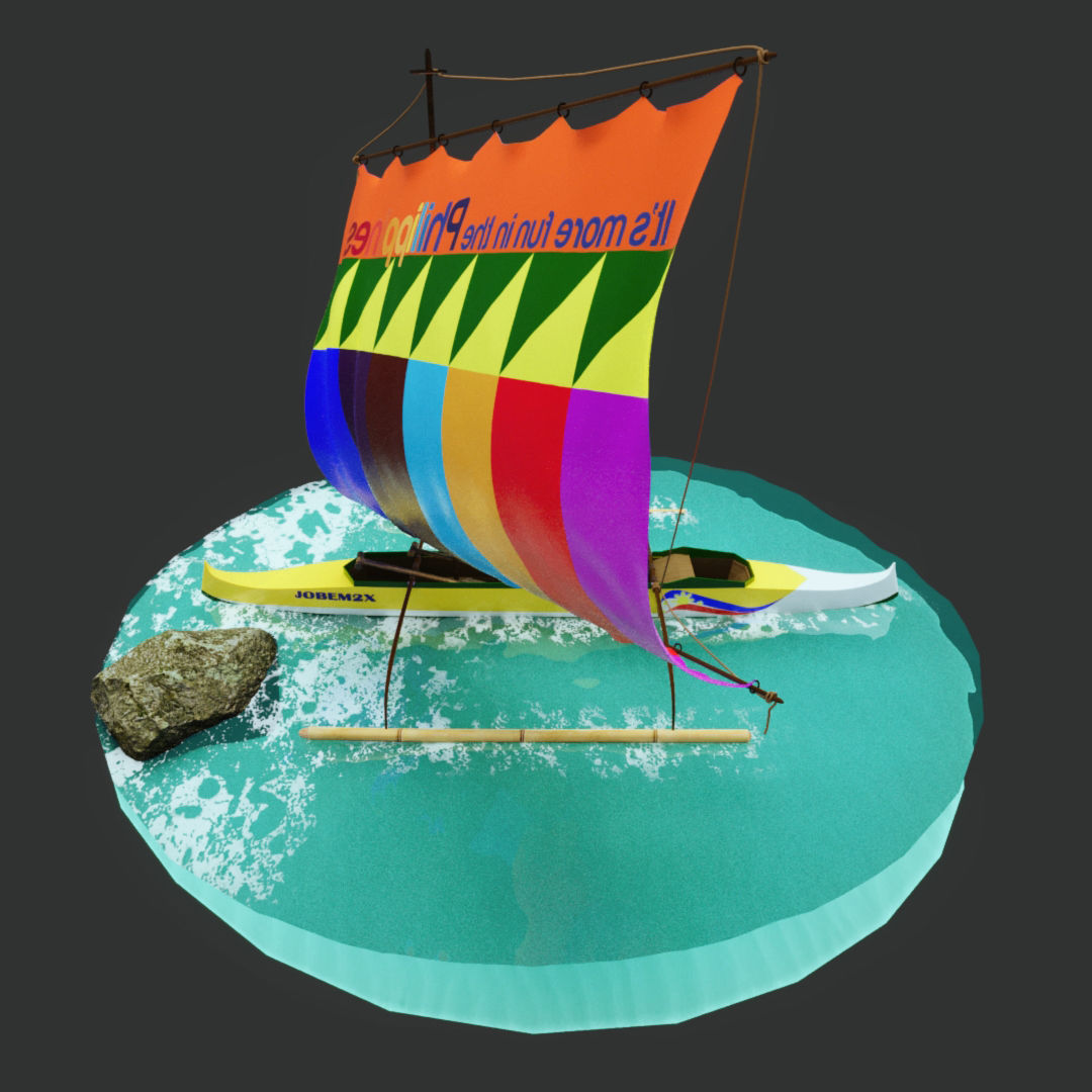 3D model Zamboanga Vinta Boat VR / AR / low-poly | CGTrader