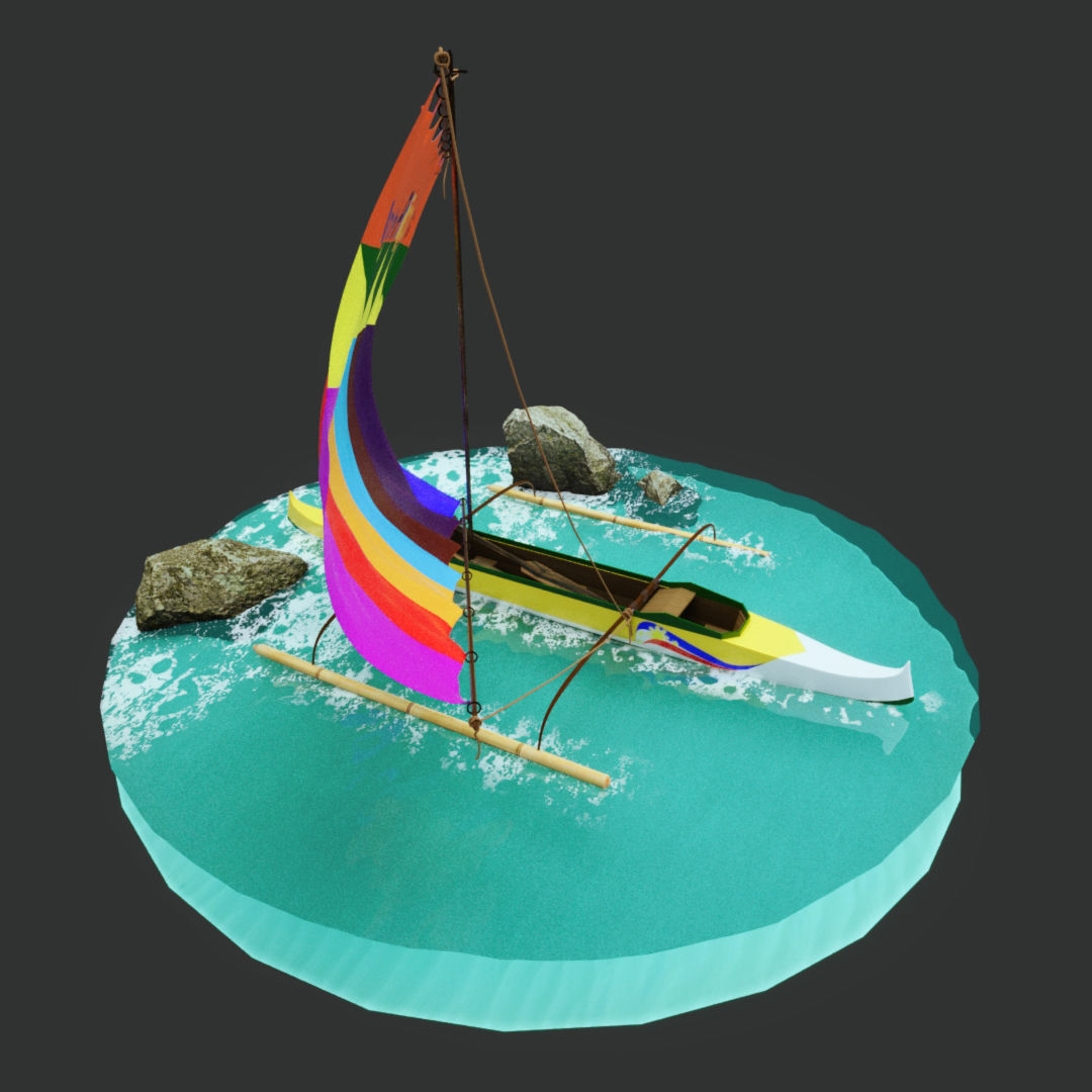 3D model Zamboanga Vinta Boat VR / AR / low-poly | CGTrader