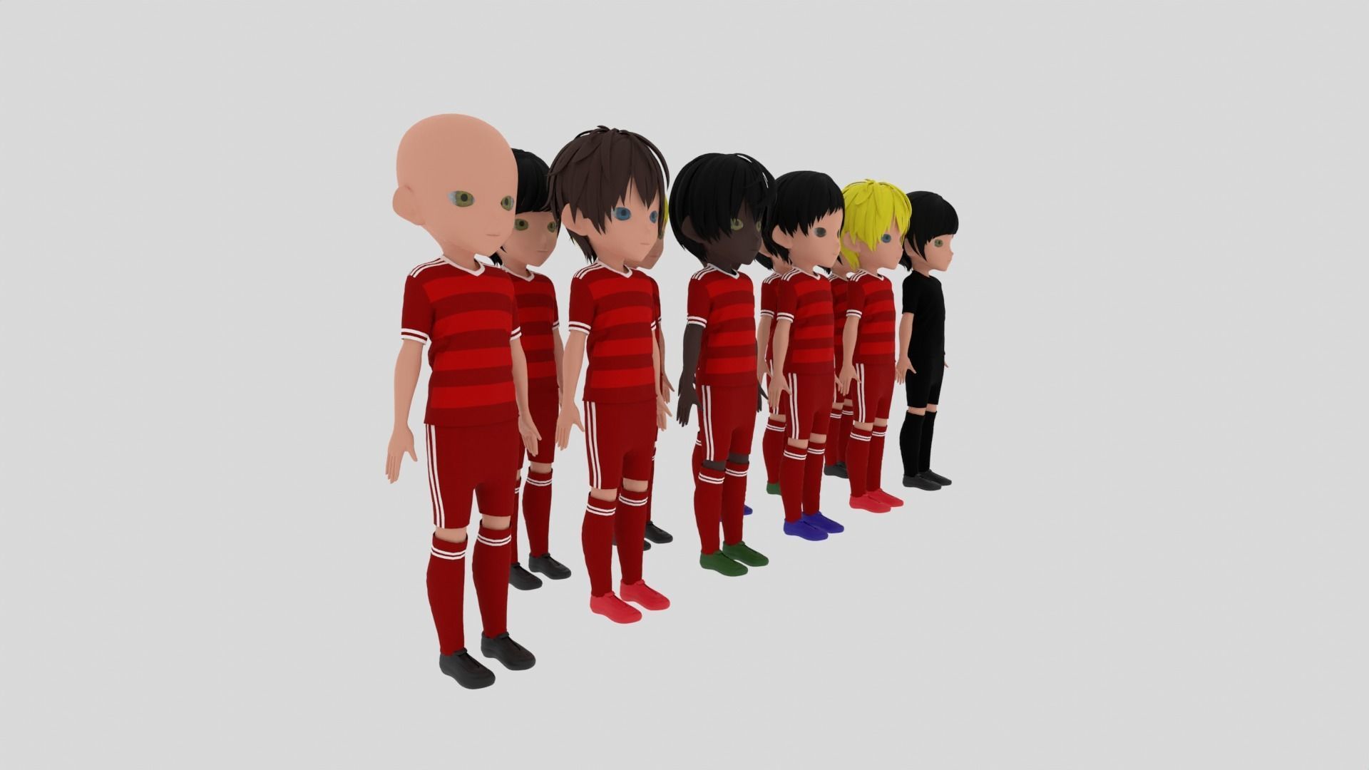 3D model Red Soccer - Football Team VR / AR / low-poly | CGTrader