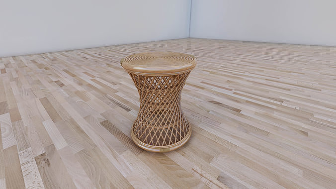 Rattan Stool Sketchup 3D model animated rigged | CGTrader