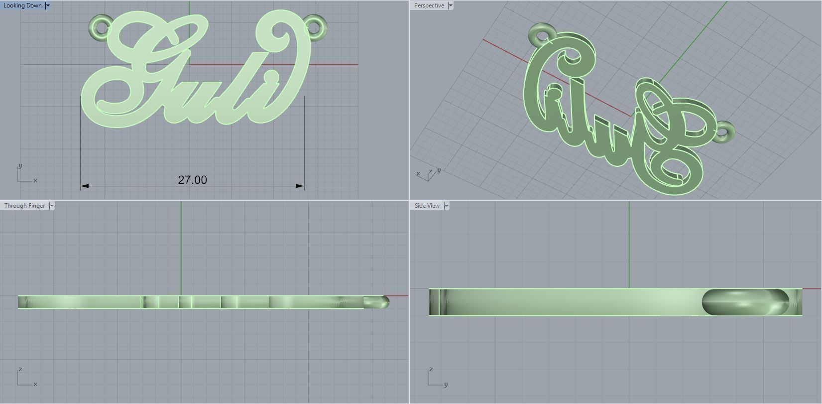 name Guli pendant 3D model 3D printable | CGTrader